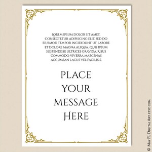 Gold Fancy Document Borders, 8x11 Page Digital Frame Vintage Designs ...