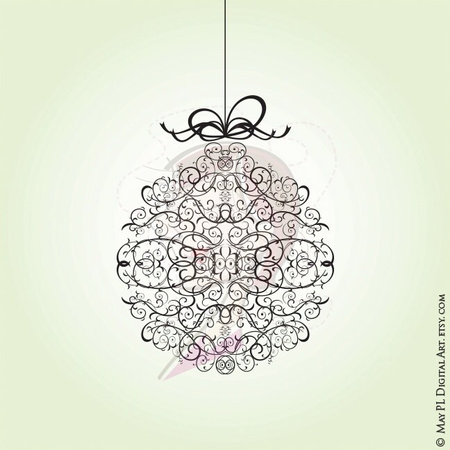 Christmas Baubles Clip Art Retro Xmas Ornaments Decorations - Etsy