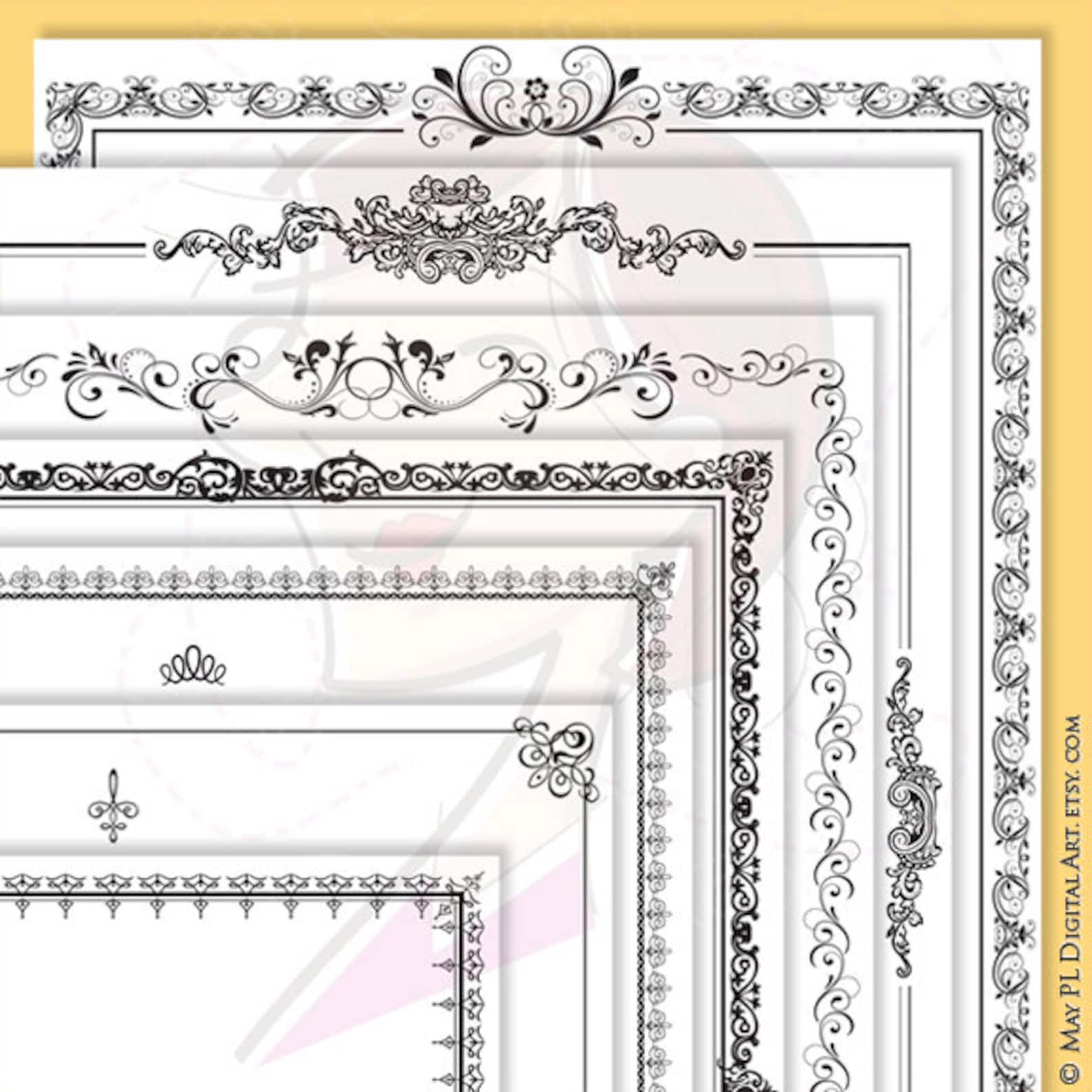 Page Borders Frames Black 8 X 11 Rectangle Digital VECTOR - Etsy Australia