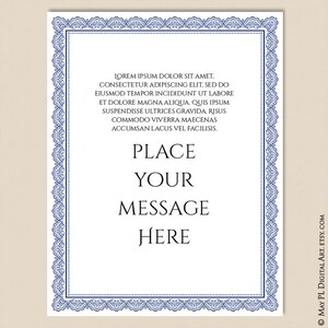 Gift Certificate Blue Wedding Borders Frames Clipart - Vintage Look 8 ...