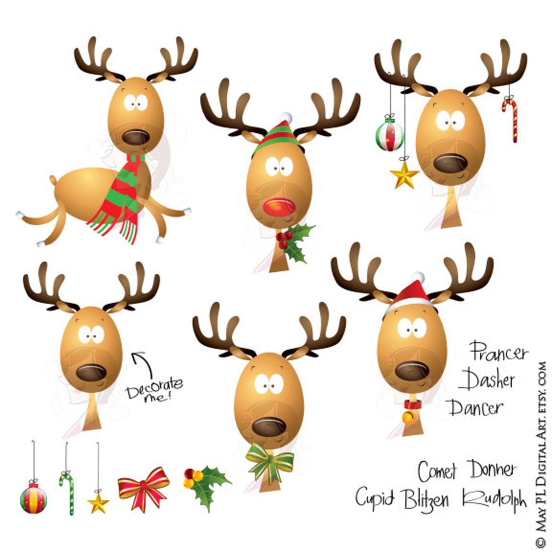 Rudolph Faces Clip Art