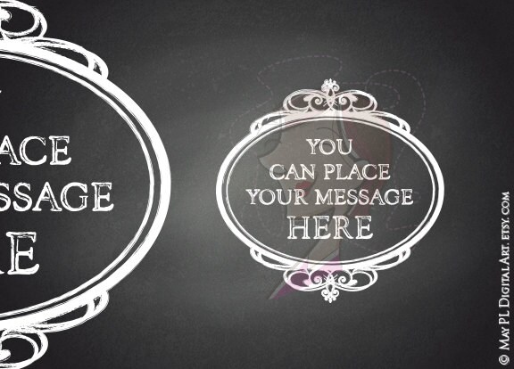 Digital Chalkboard Design - Beautiful Vintage Style Frames Clipart With ...