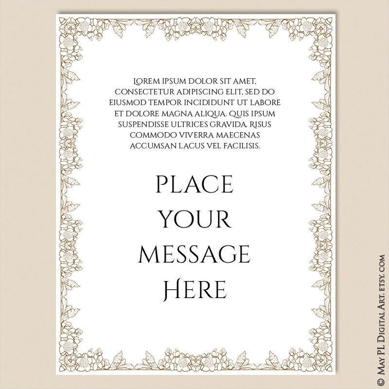 Bronze Decorative Page Borders Digital Frames Flourish Clipart - Old ...