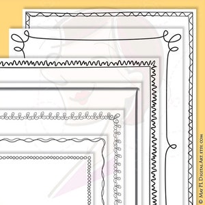 Teachers Clipart Page Borders - 8 X 11 Whimsical Digital Border Doodles ...
