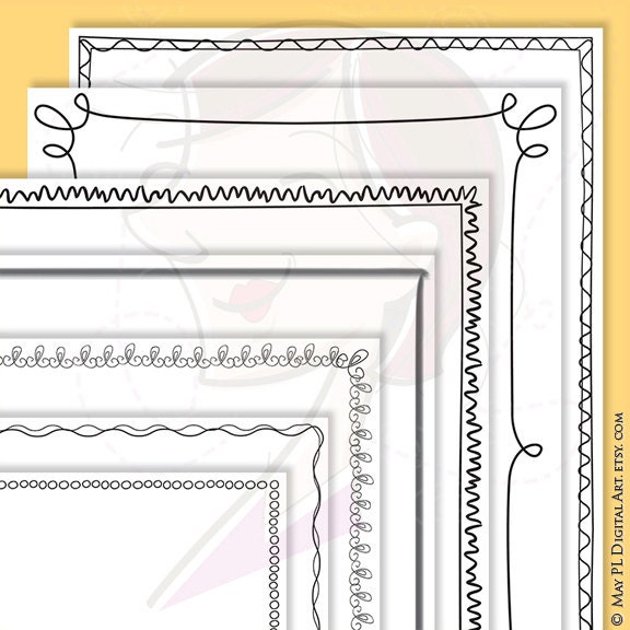 Teachers Clipart Page Borders 8 X 11 Whimsical Digital - Etsy