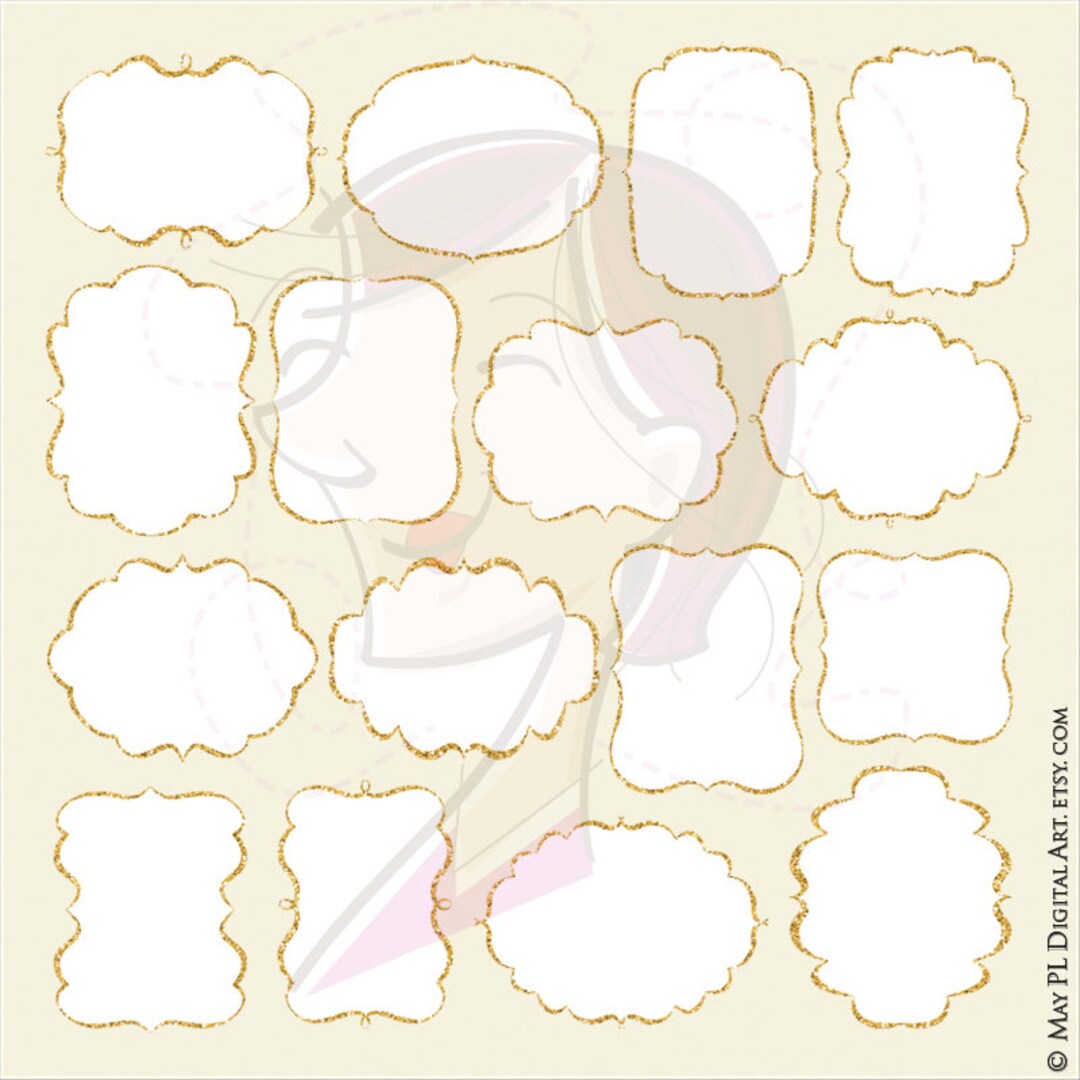 Gold Glitter Frame Png Clipart - Free Commercial Use Graphics Featuring ...