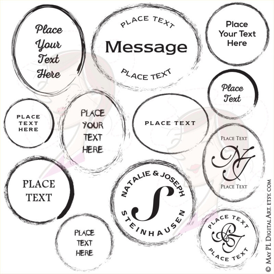 Grunge Brushstroke Digistamp Ink Frames Circle Oval Brush Stroke ...