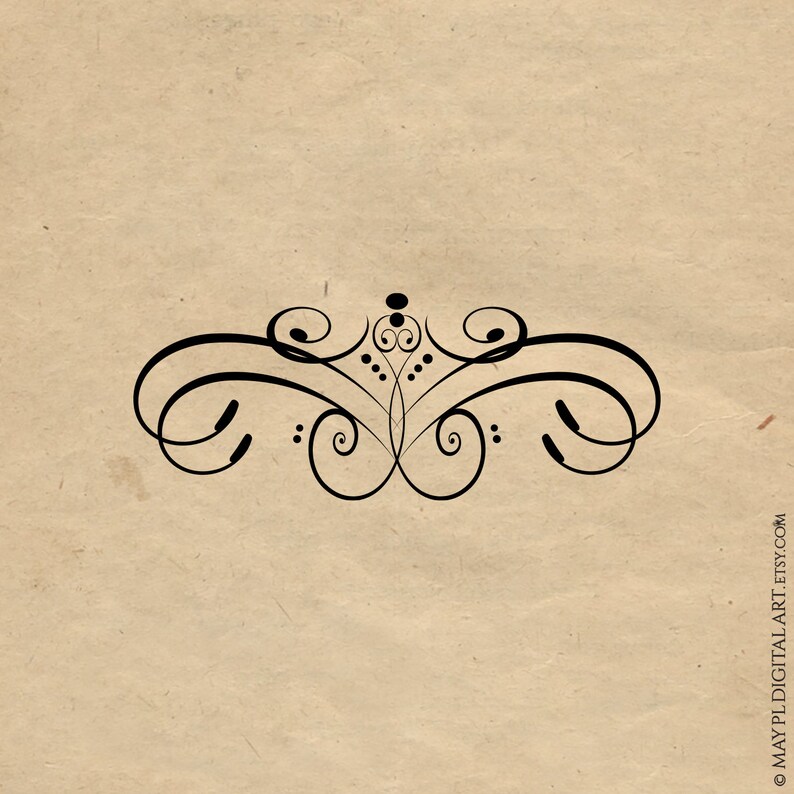Retro Flourish Vector Digital Clipart Commercial Use Vintage - Etsy