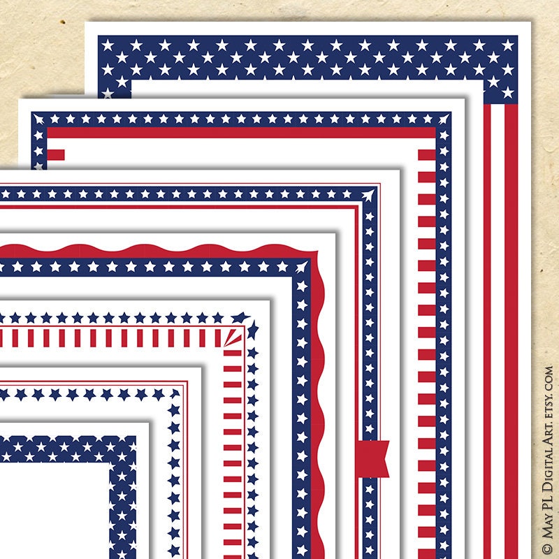 Red White And Blue Chevron Border