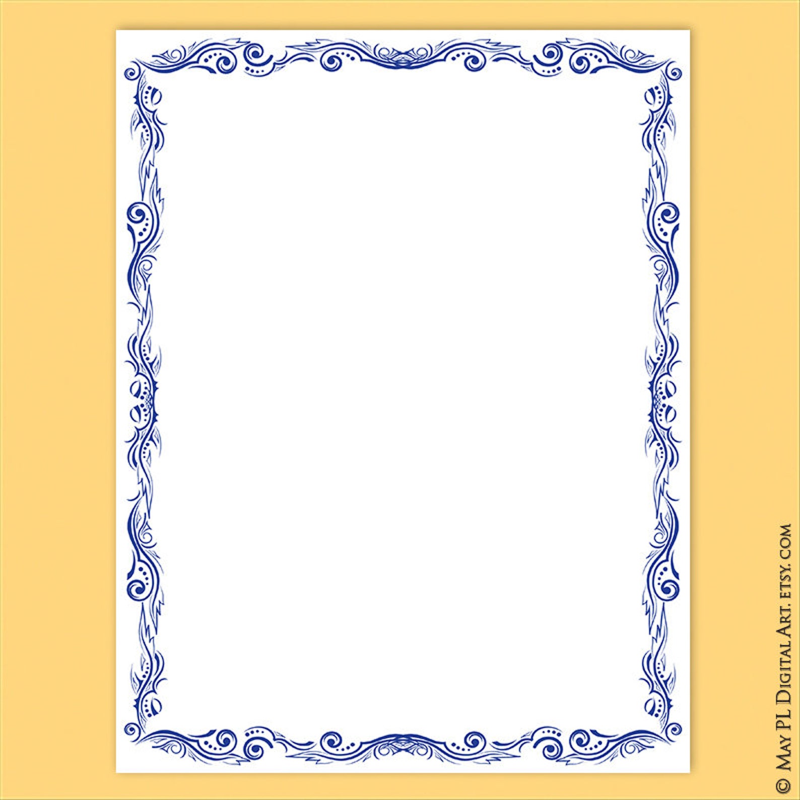 Gift Certificate Blue Wedding Borders Frames Clipart Vintage - Etsy
