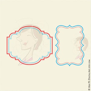 Red Blue Digital Frames Clipart Commercial Use Teacher Craft Supplies ...
