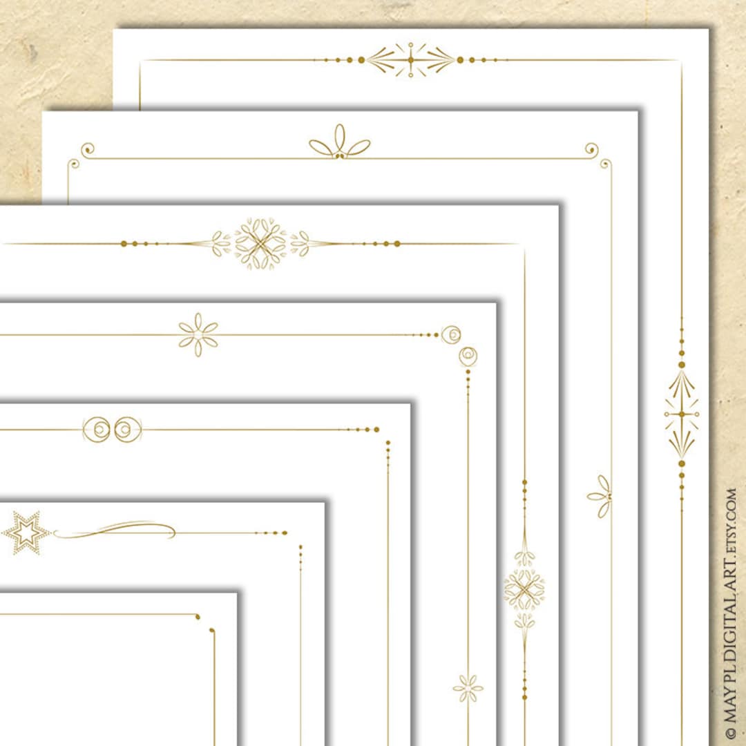 Page Border Clip Art Gold Certificate Document Digital Frame - Create ...