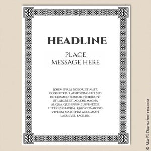 Celtic Knot Black Borders, Certificate Digital Frames, High Resolution ...