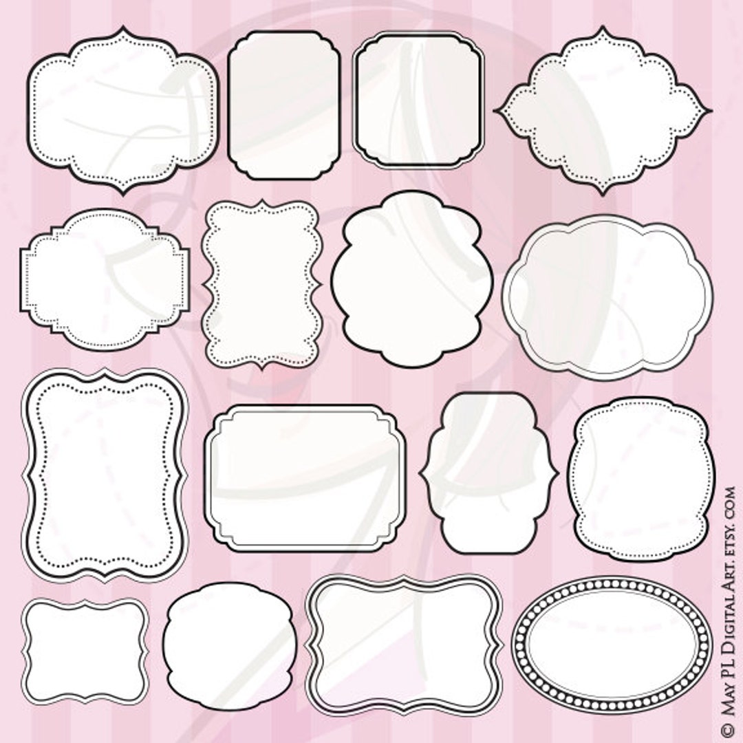 Digital Scrapbooking Frames Clipart Commercial Use - Also for Labels ...