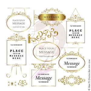 Gold Frames Clipart - Featuring Swirl Rococo Frame Vector Great as Page ...