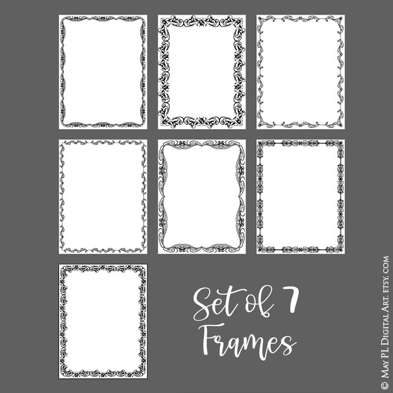 Document Borders Clipart, Black PNG - Perfect as Page Decoration to DIY ...