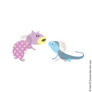 Cute Animal Clip Art Includes Pets Such as Dog, Cat, Hamster, Lizard ...