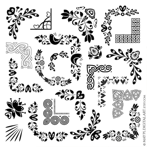 Scandinavian Folk Designs Borders 3,500+ Swedish Folk Art Stock