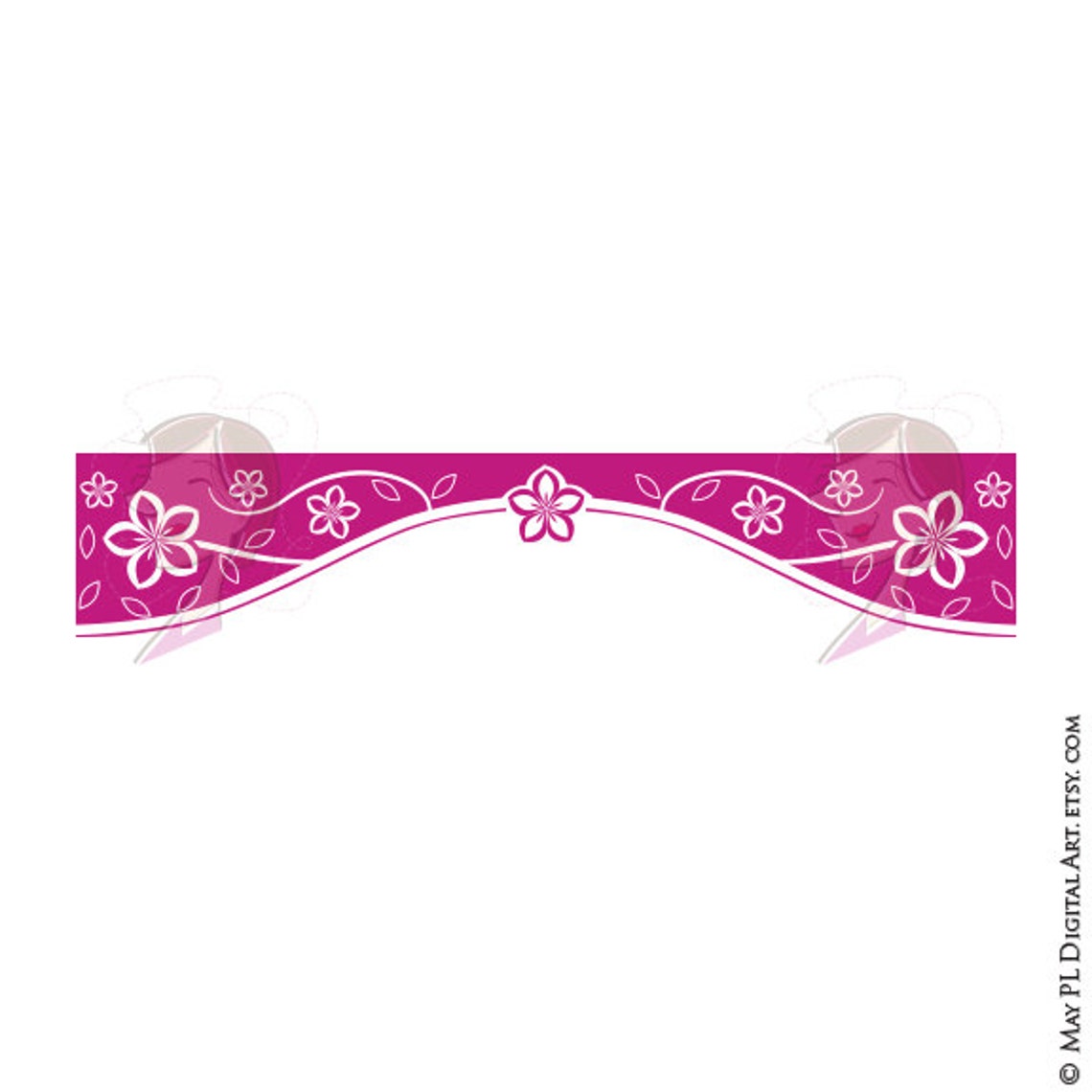 Floral Borders Clipart Fuschia Pink Mexican Design includes | Etsy