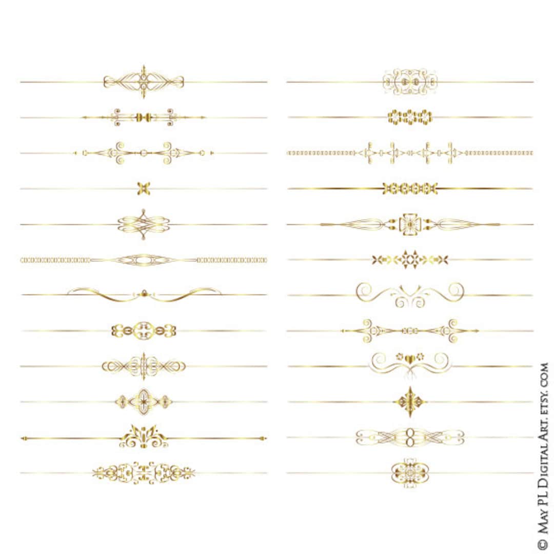 Gold Text Dividers Clipart Wedding Page Decoration Office Clip Art ...
