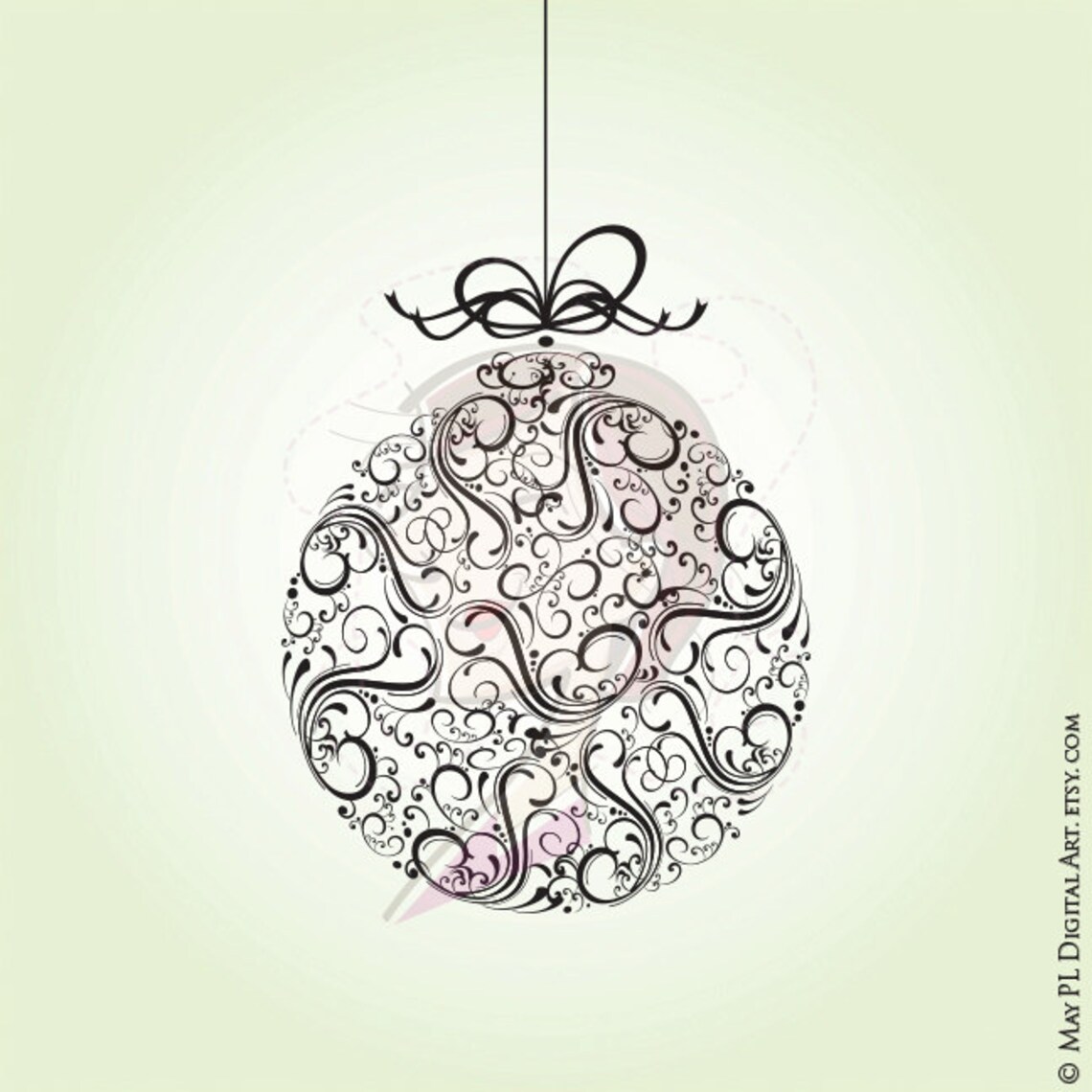 Christmas Baubles Clip Art Retro Xmas Ornaments Decorations | Etsy
