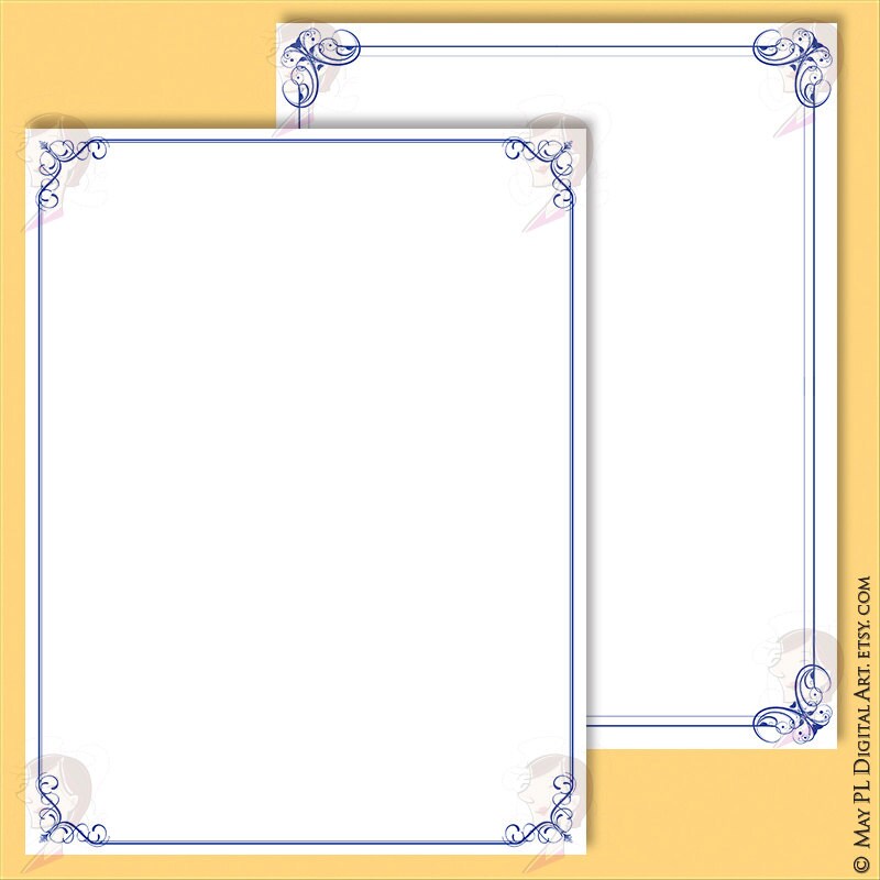 Navy Blue Borders and Frames 8x11 Decorative Border Corner - Etsy