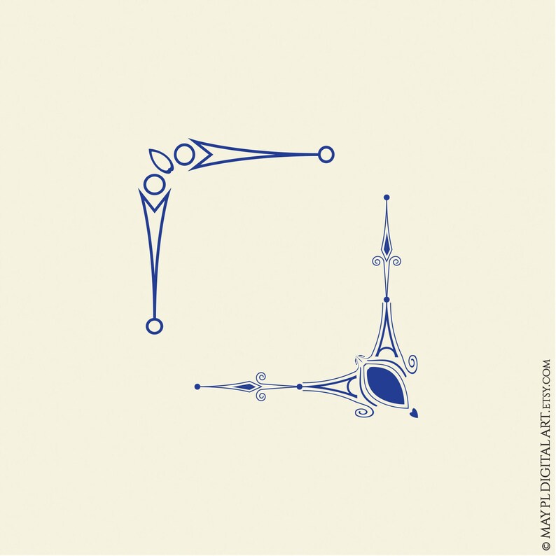 Unique Corner Borders, Blue Project Clipart - Ornate Simple Designs ...