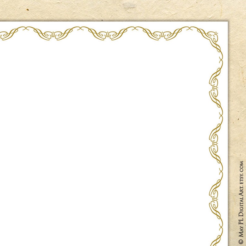 Gold Simple Borders Clipart, Basic Page Frames - DIY Certificate Award ...