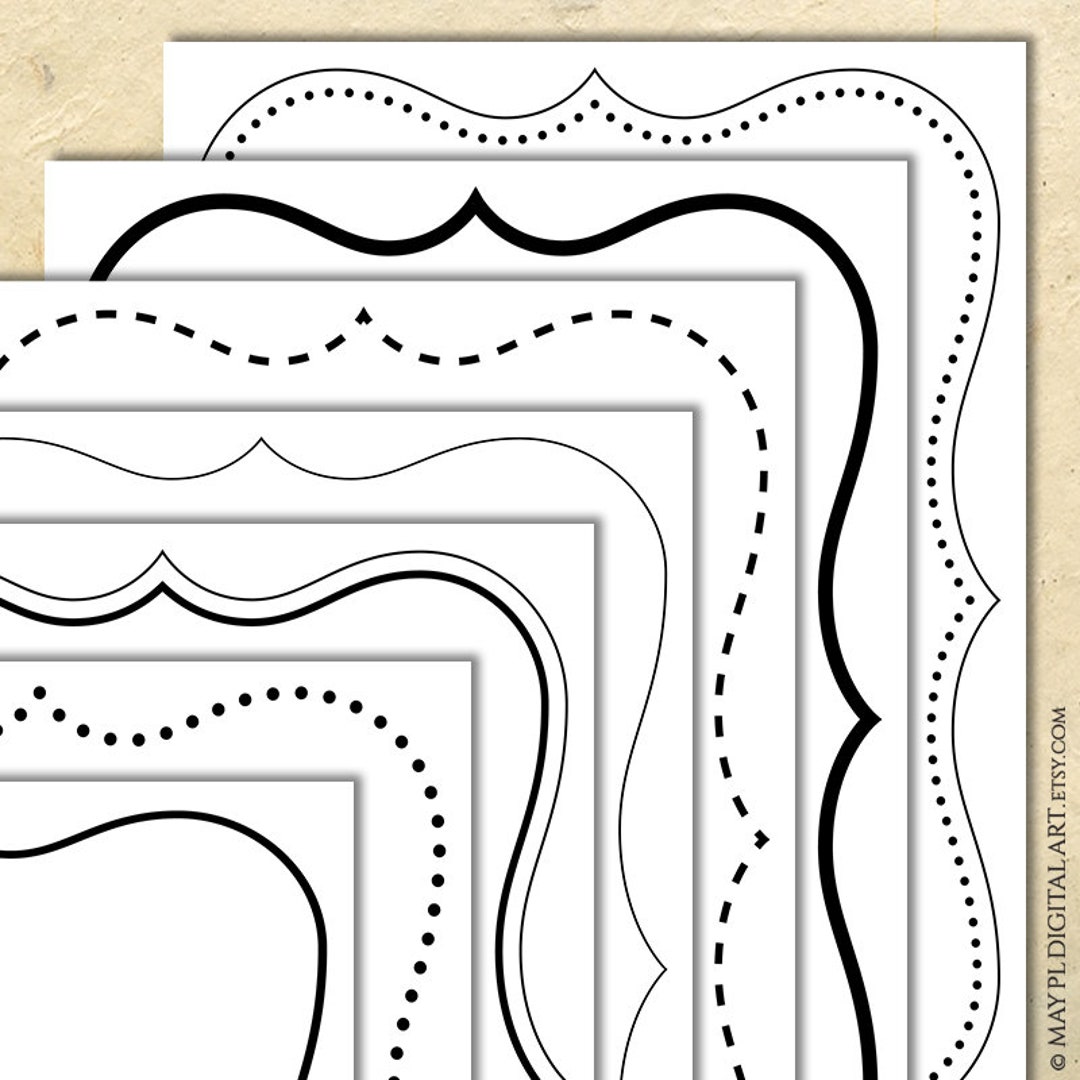 Invitation Border Frames, Teacher Resource 8x11 Black Page Borders ...