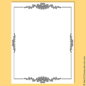 Page Borders Frames Black 8 X 11 Rectangle Digital VECTOR Decorative ...