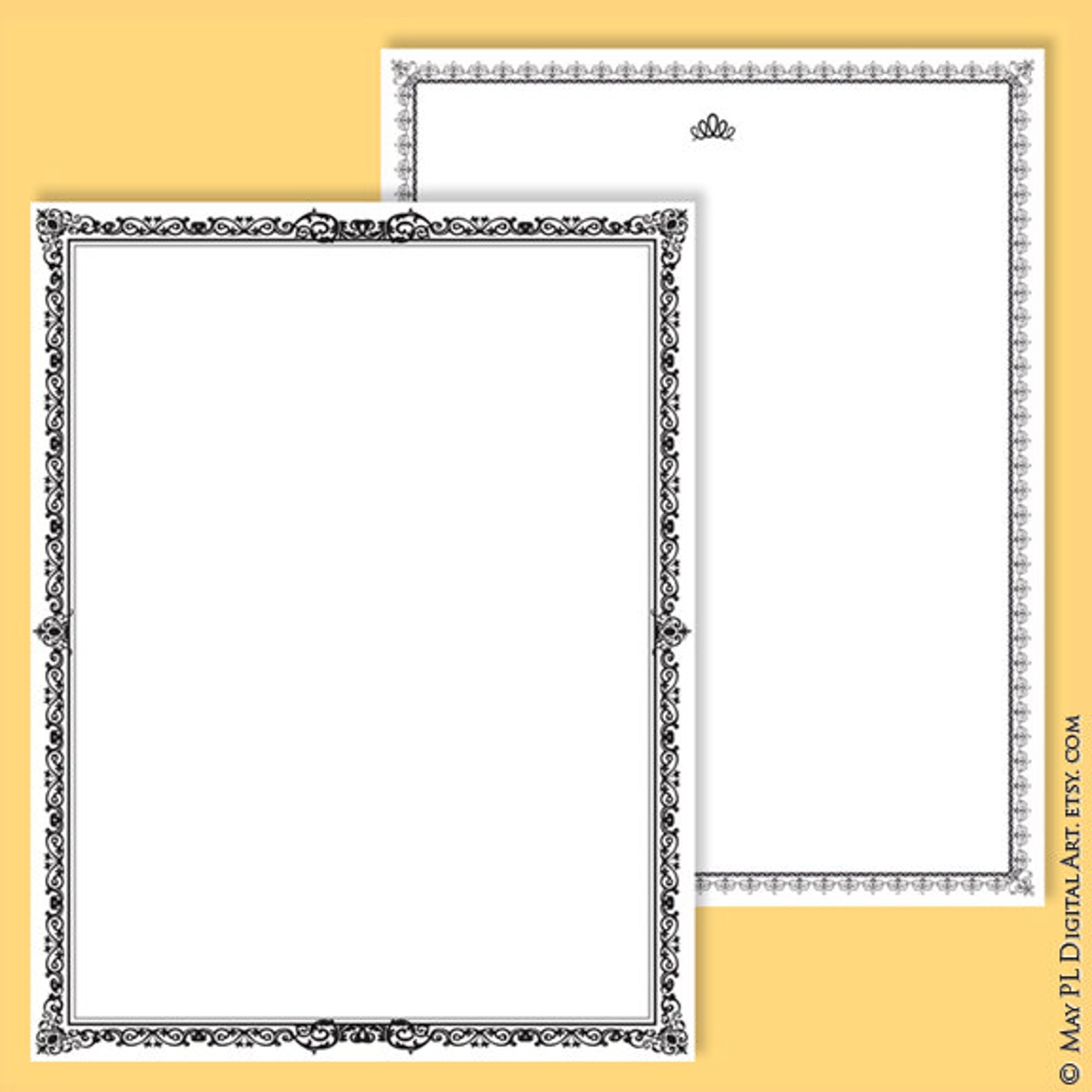 Page Borders Frames Black 8 X 11 Rectangle Digital VECTOR - Etsy Australia