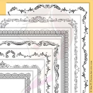 Page Border Certificate Frames Vintage Borders Great as Award Diplomas ...