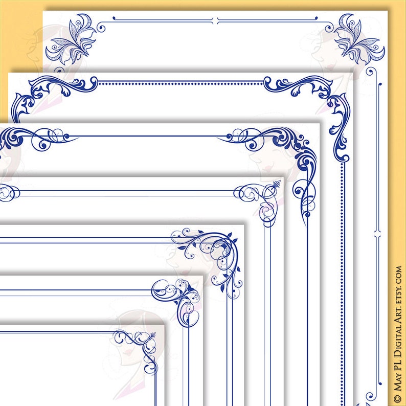 Navy Blue Borders And Frames