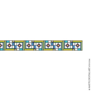 Stained Glass Borders Clipart - Colorful Geometric Shapes Border ...