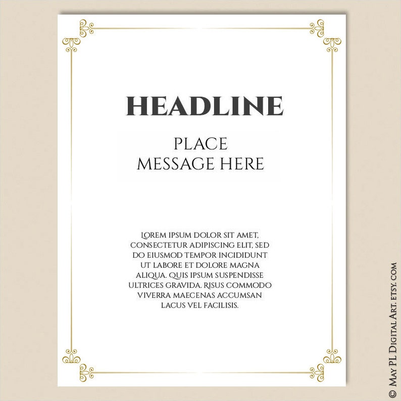 Gold Border Designs Clipart Ornamental Floral Decorative - Etsy Canada