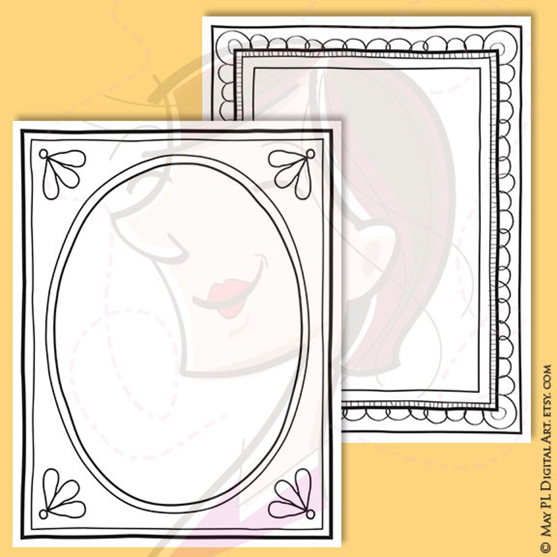 Hand Drawn Borders Png 8x11 Page Border Clipart Perfect for | Etsy UK