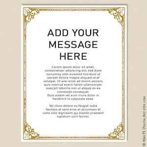 Antique Gold Document Borders Classic Clipart - Charming Flourish Edges ...