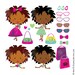 African American Girl Clipart - Cute VECTOR Black Girls to DIY Birthday ...