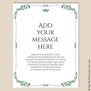Green Border Design Clipart - Document A4 8x11 Page Flourish Ornate ...