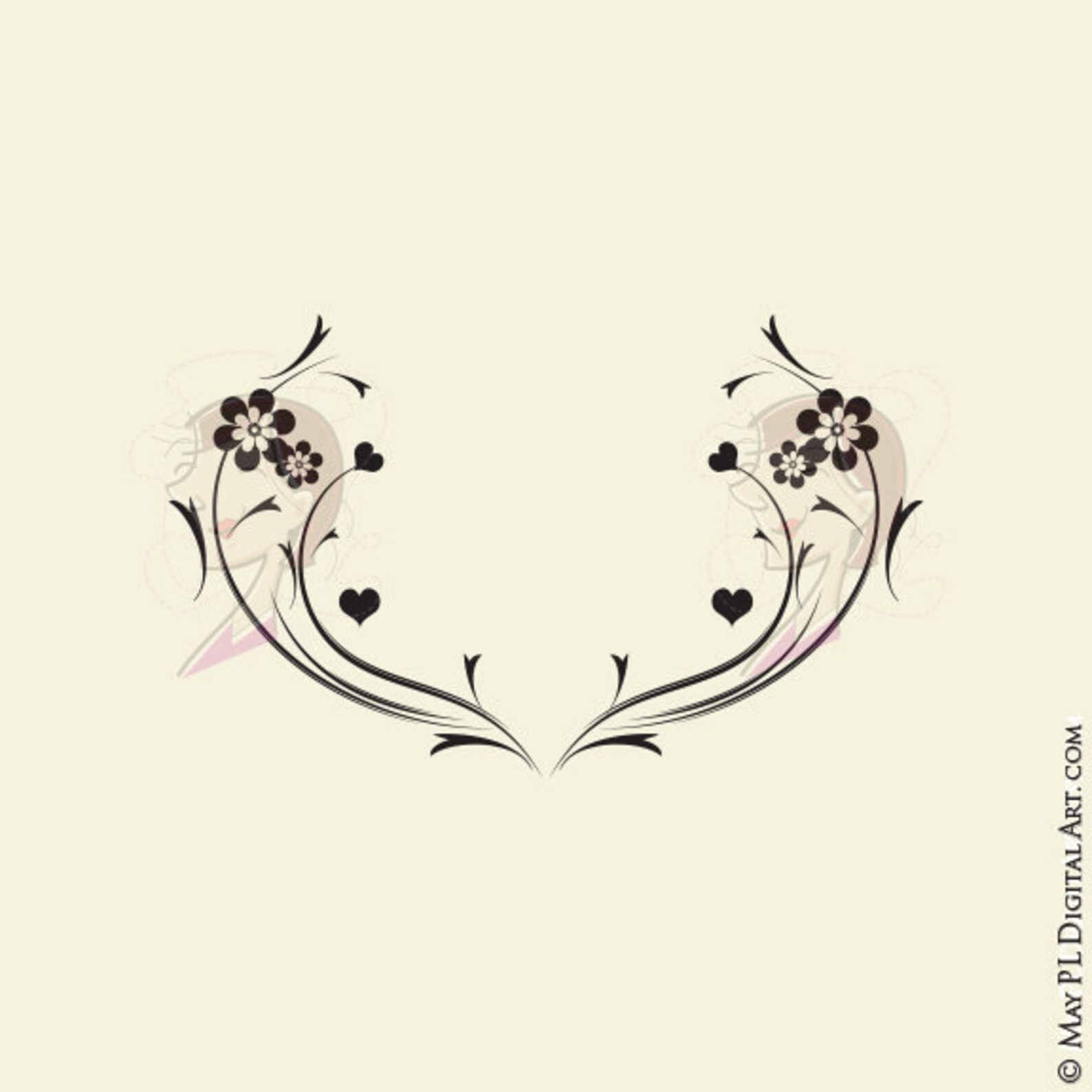 Decorative Black Vines Png Featuring Floral Flourish VECTOR - Etsy