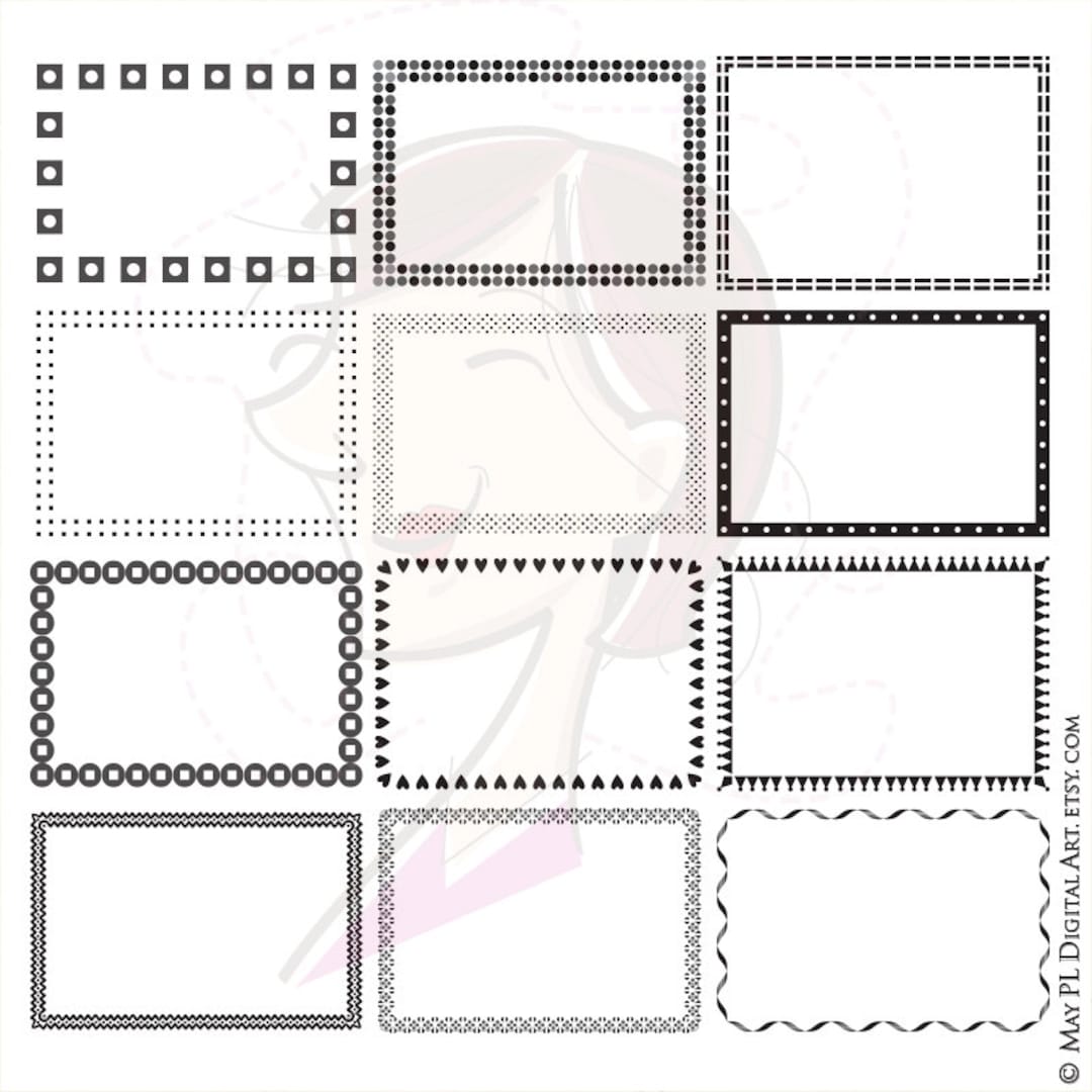 Digital Frame Modern Borders VECTOR Clip Art Rectangle Scrapbooking ...