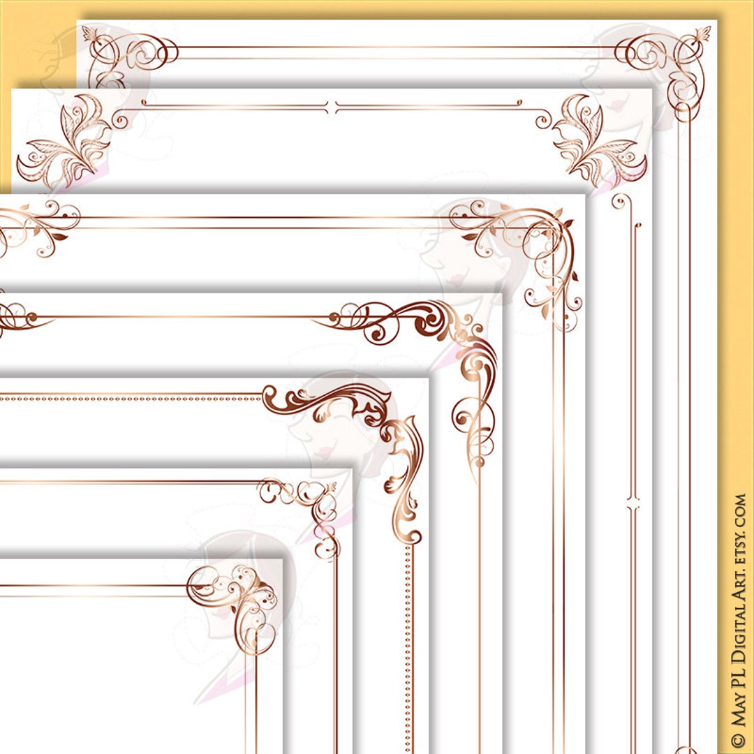 Rose Gold Borders Png Clip Art - Decorative Retro Frames Complete With ...