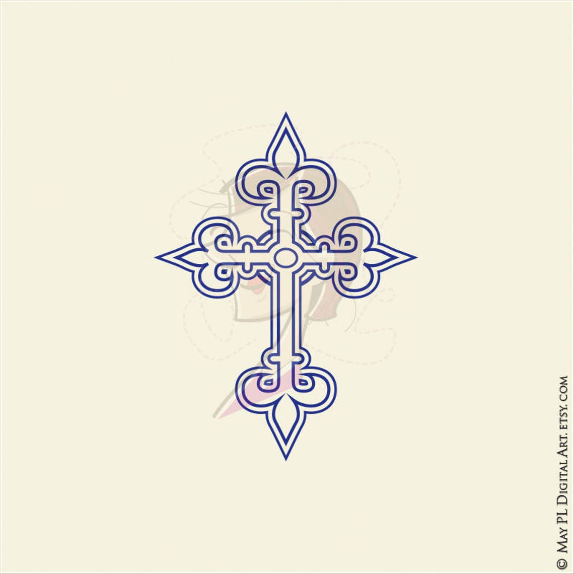 Cross Clip Art Navy Blue Decorative Crosses Christian Clipart Orthodox ...