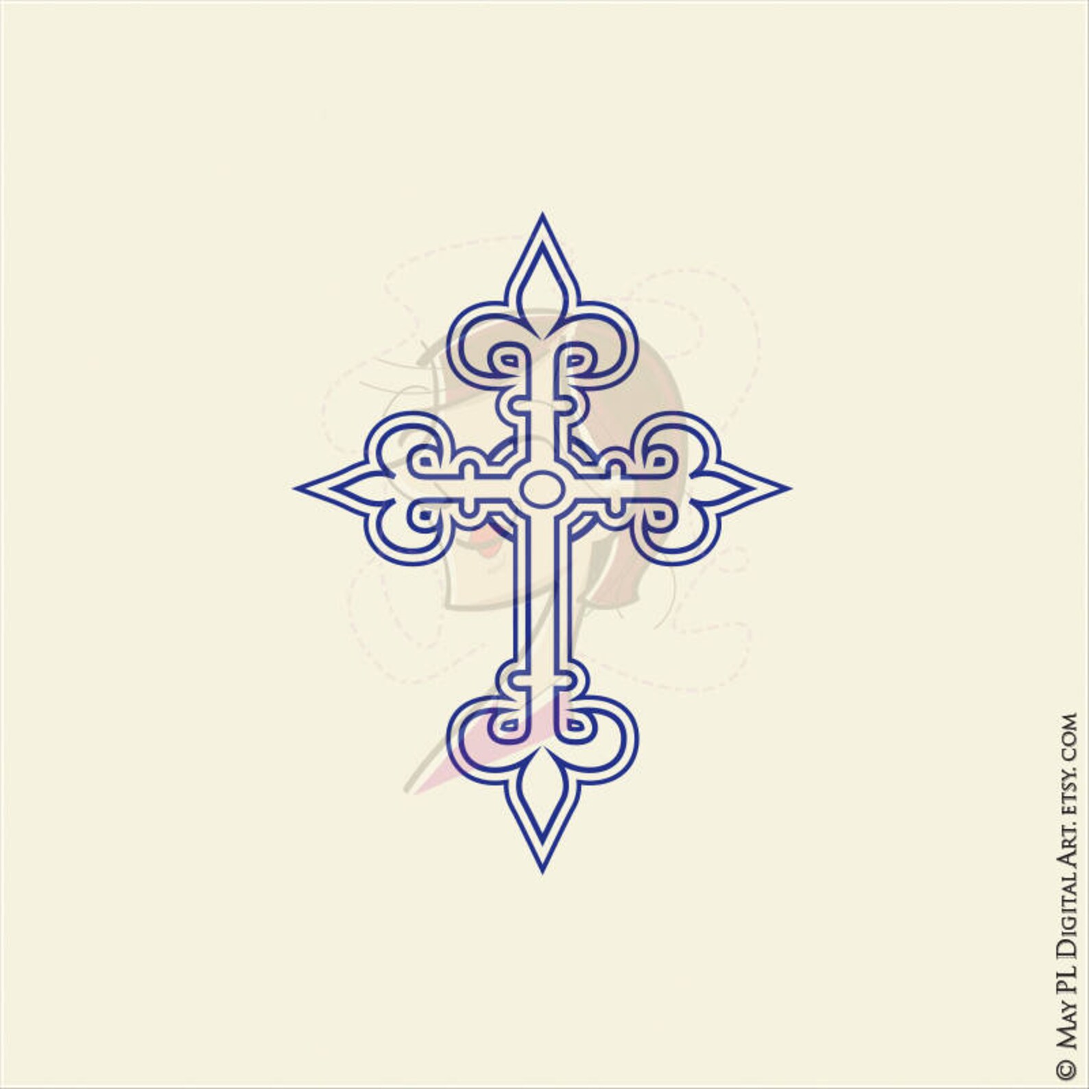 Cross Clip Art Navy Blue Decorative Crosses Christian Clipart Orthodox ...