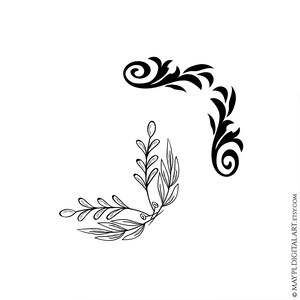 Digital Border Corners Flourishes Clip Art - Vintage Swirls Ornaments ...