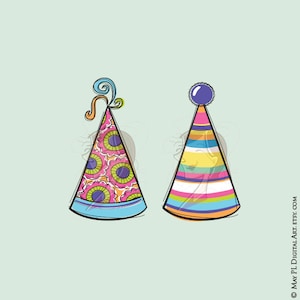 Party Hats Clipart - Birthday or New Years Eve Party DIY Invitations ...