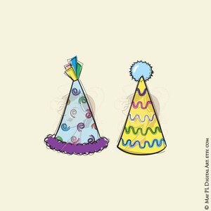 Party Hats Clipart - Birthday or New Years Eve Party DIY Invitations ...