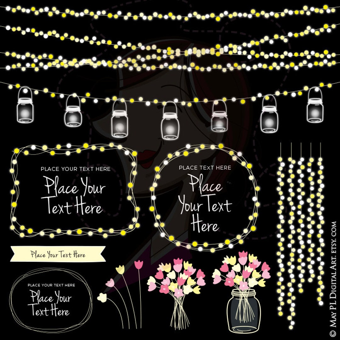 Mason Jar Lights Png - Wedding Fairy String Lights Glowing With Pink ...