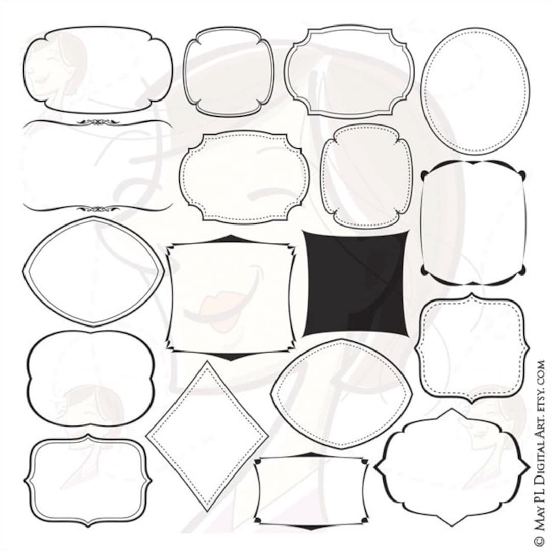 Commercial Use Digital Frames Simple Shapes Clipart Label Tags VECTOR ...