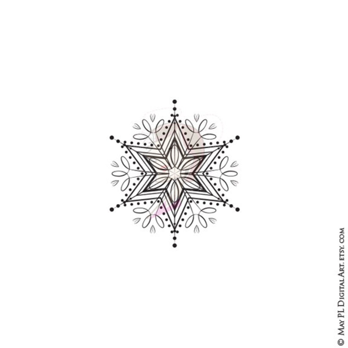 Snowflake Holiday Clipart Commercial Use Snow Crystal Winter - Etsy